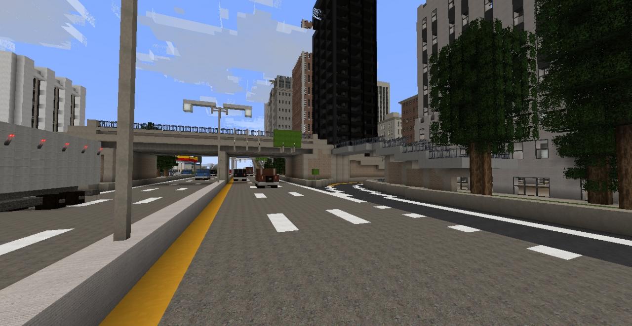 Lapiz Freeway Downtown Area Minecraft Map