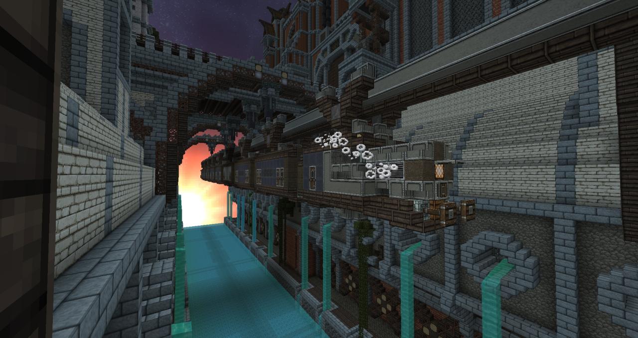 Funky Steampunk Monorail Trainsystem Minecraft Map