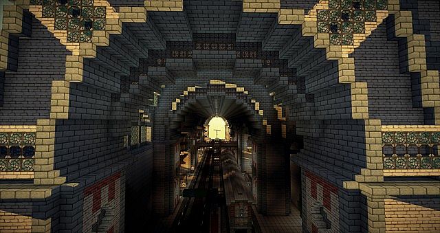 Traintrack trough the Northcorner station Minecraft Map