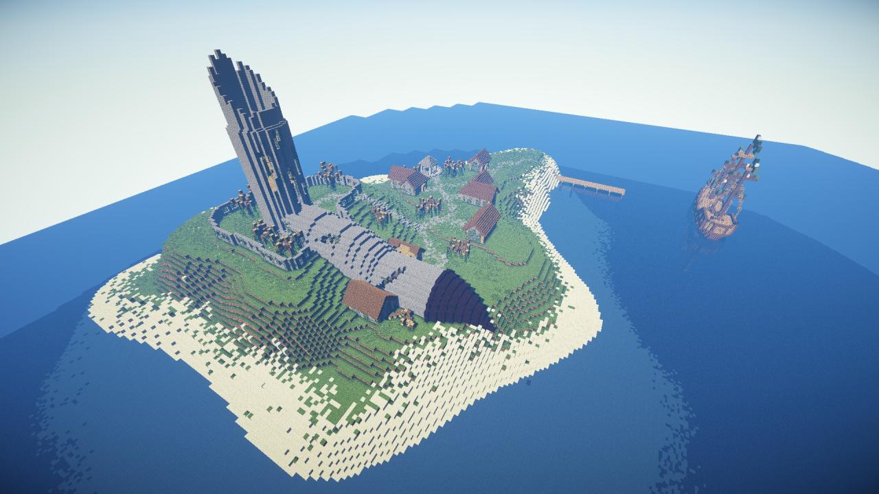 broken tower island Minecraft Map