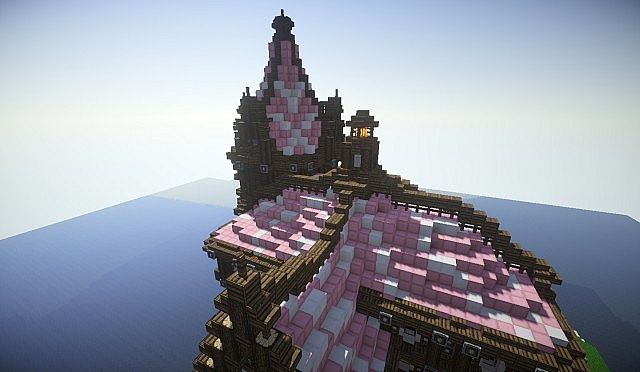 Pink Roofed Mansion [Added world save] Minecraft Map
