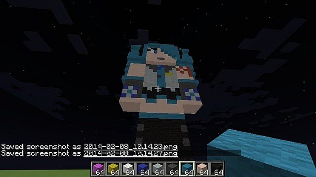 Hatsune Miku Vocaloid Pixel Art Statue Minecraft Map