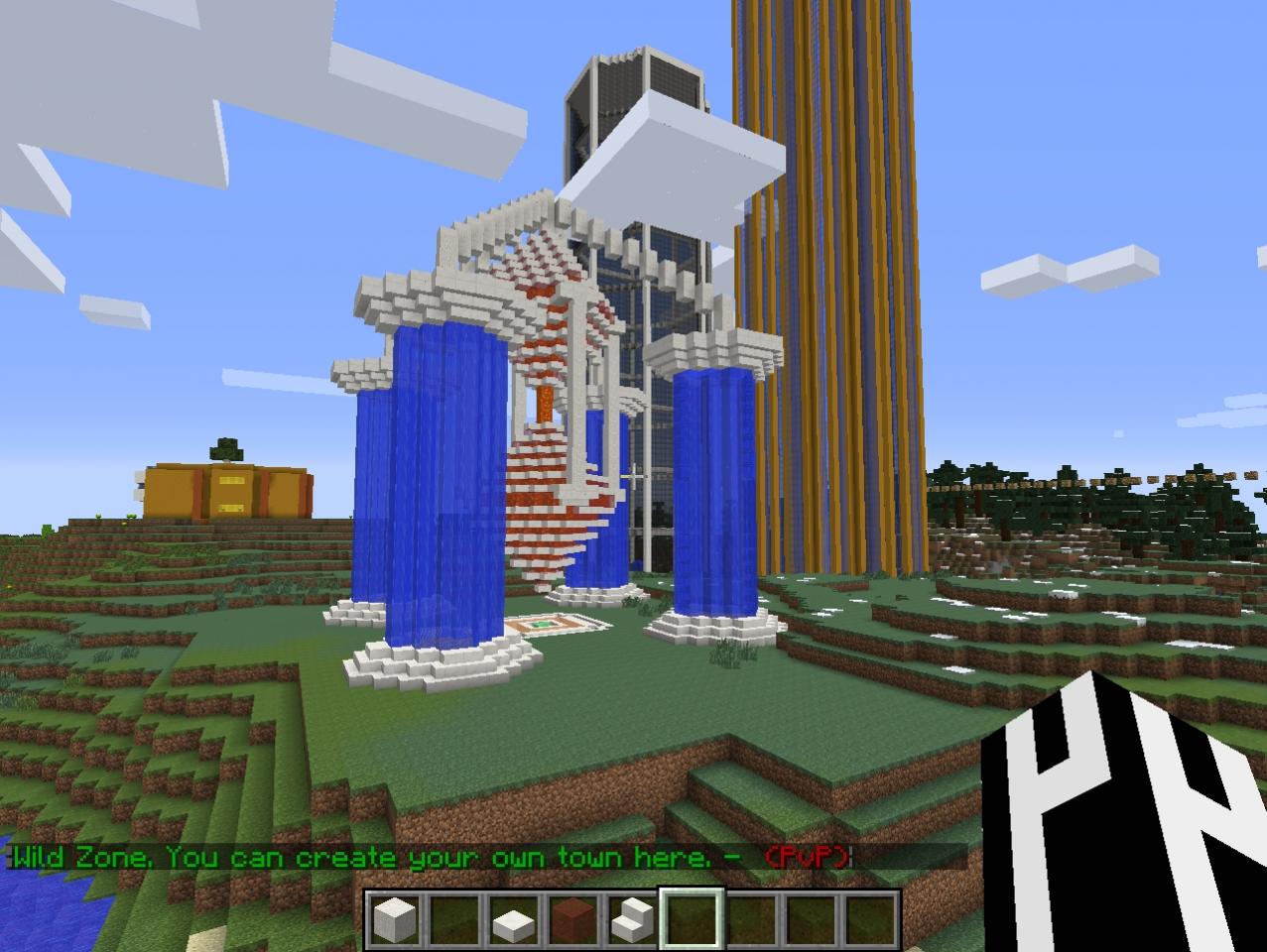 Simple town spawn building Minecraft Map