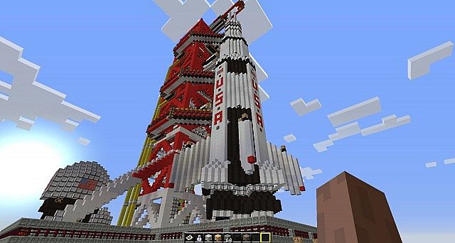 Saturn V with Launch Tower Minecraft Map