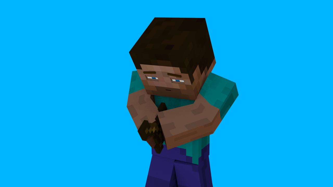 COMPLETELY rigged steve(+face shapekeys)(For Blender Animations ...