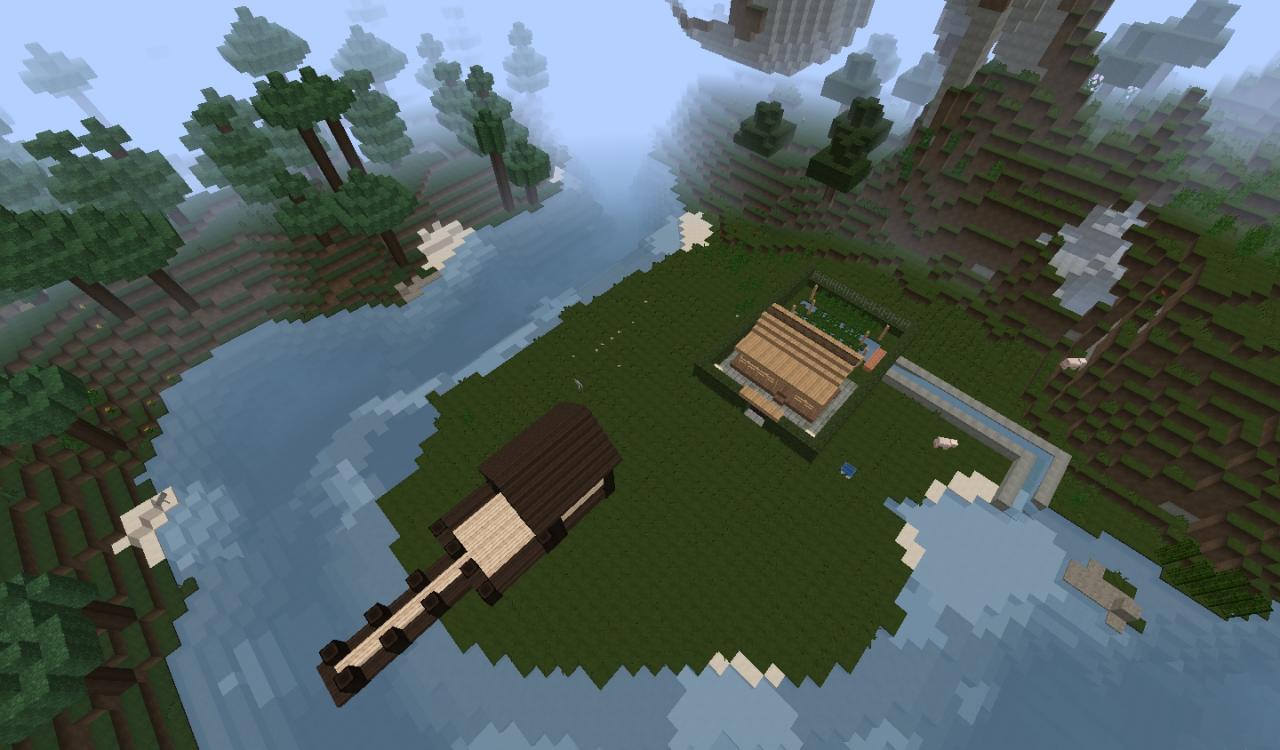 A Small House Between River Minecraft Map