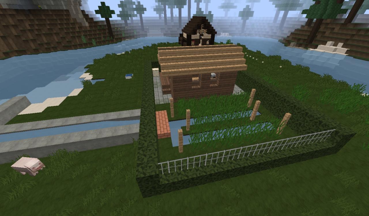 A Small House Between River Minecraft Map