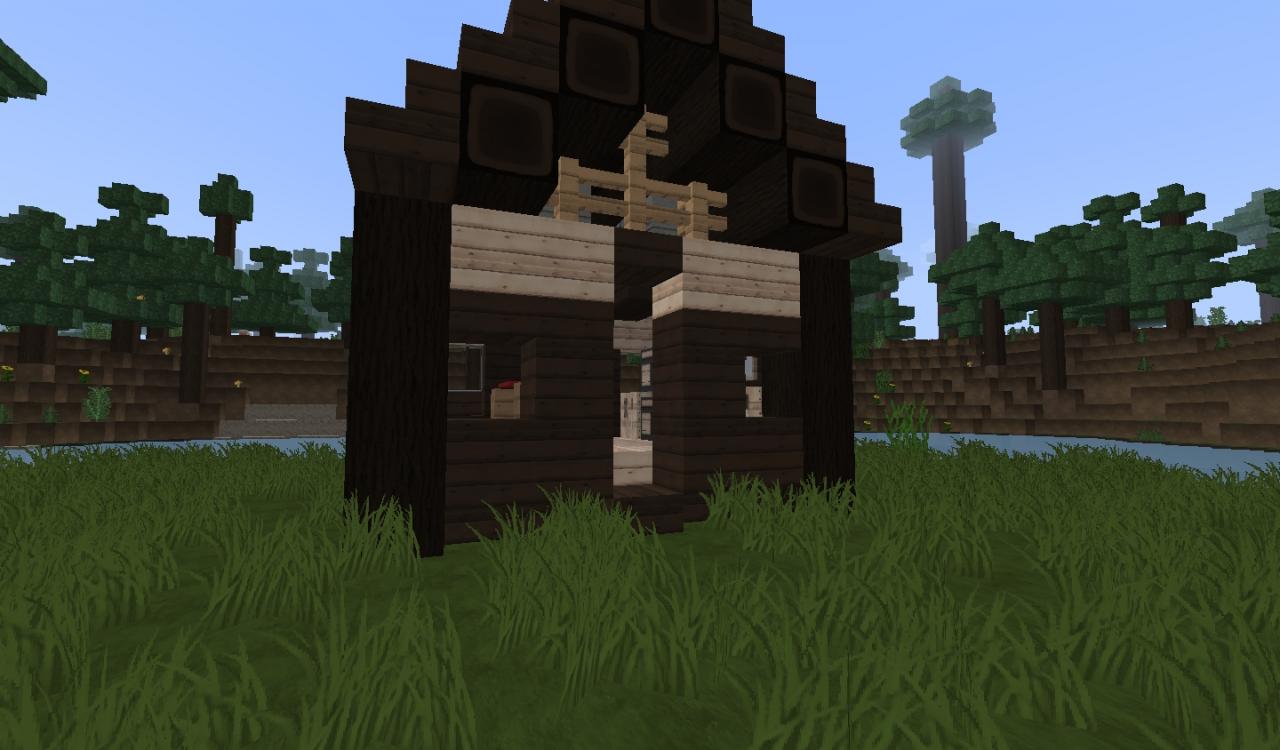 A Small House Between River Minecraft Map