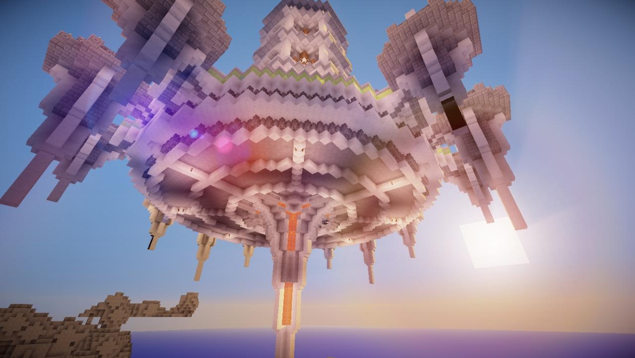 Sky Mansion Spawn w/ 12 Portal Platforms Minecraft Map