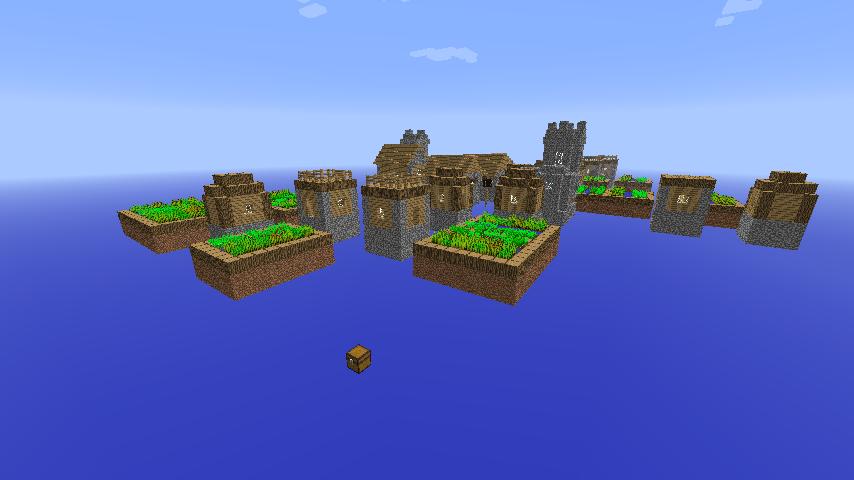 Flying Village + Flying Chest Minecraft Map