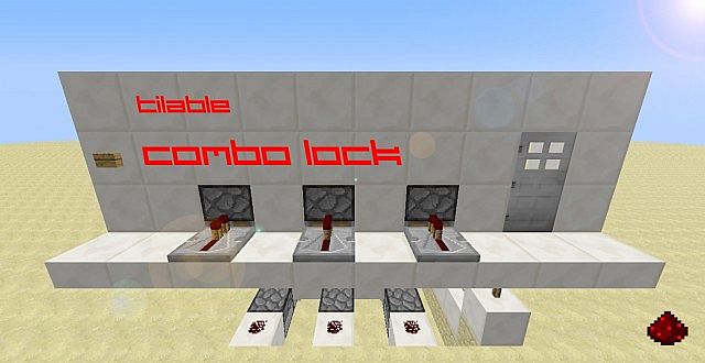 Redstone: Tileable Repeater-controlled Combo Lock Minecraft Map