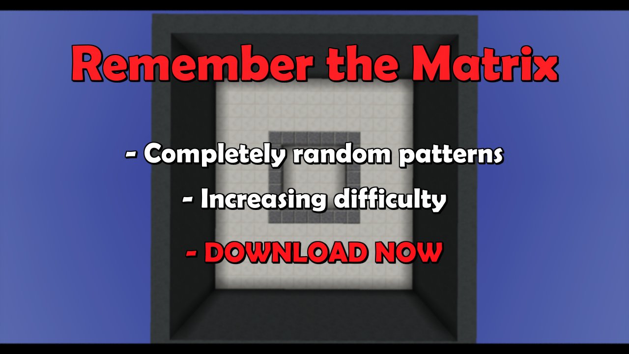 Remember the Matrix Minigame Minecraft Map