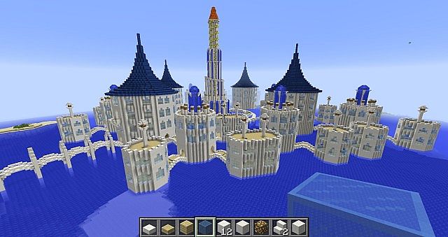 sea-elf city with temple Minecraft Map