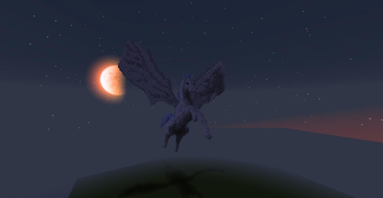 [Schematic] Pegasus Flying Horse 3D - Legend Minecraft Map