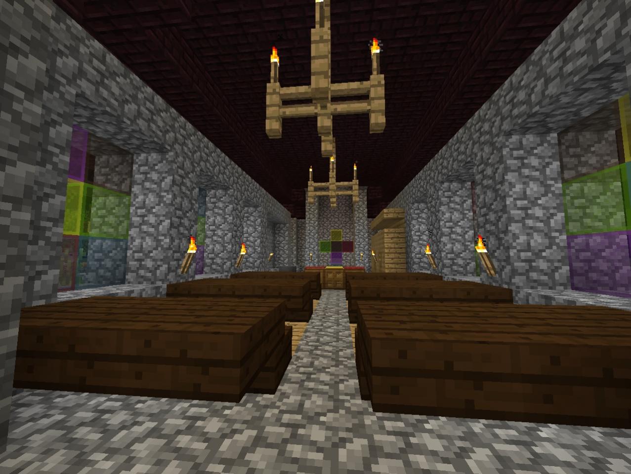 small village church with graveyard and rectory Minecraft Map