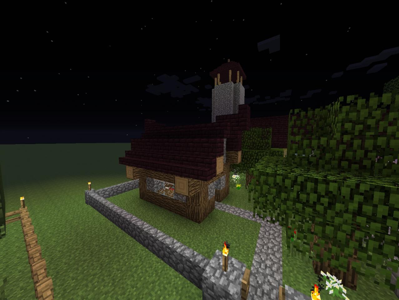 small village church with graveyard and rectory Minecraft Map