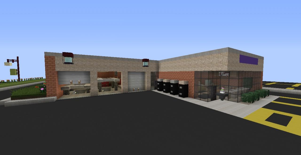Suburban Auto Repair Garage Minecraft Map