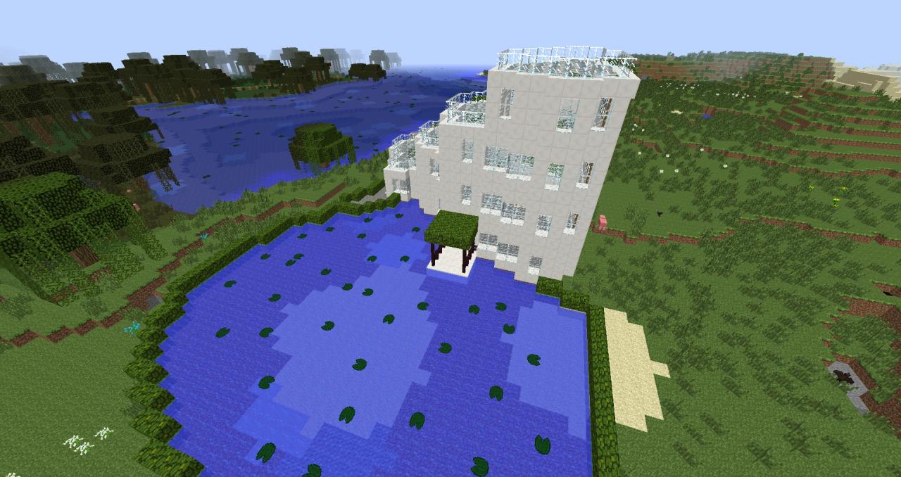 Hyper Modern House (Furnish it self) Minecraft Map
