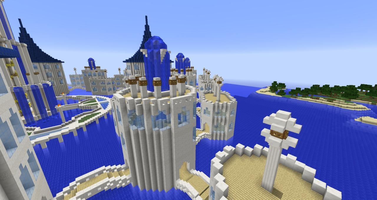 sea-elf city with temple Minecraft Map