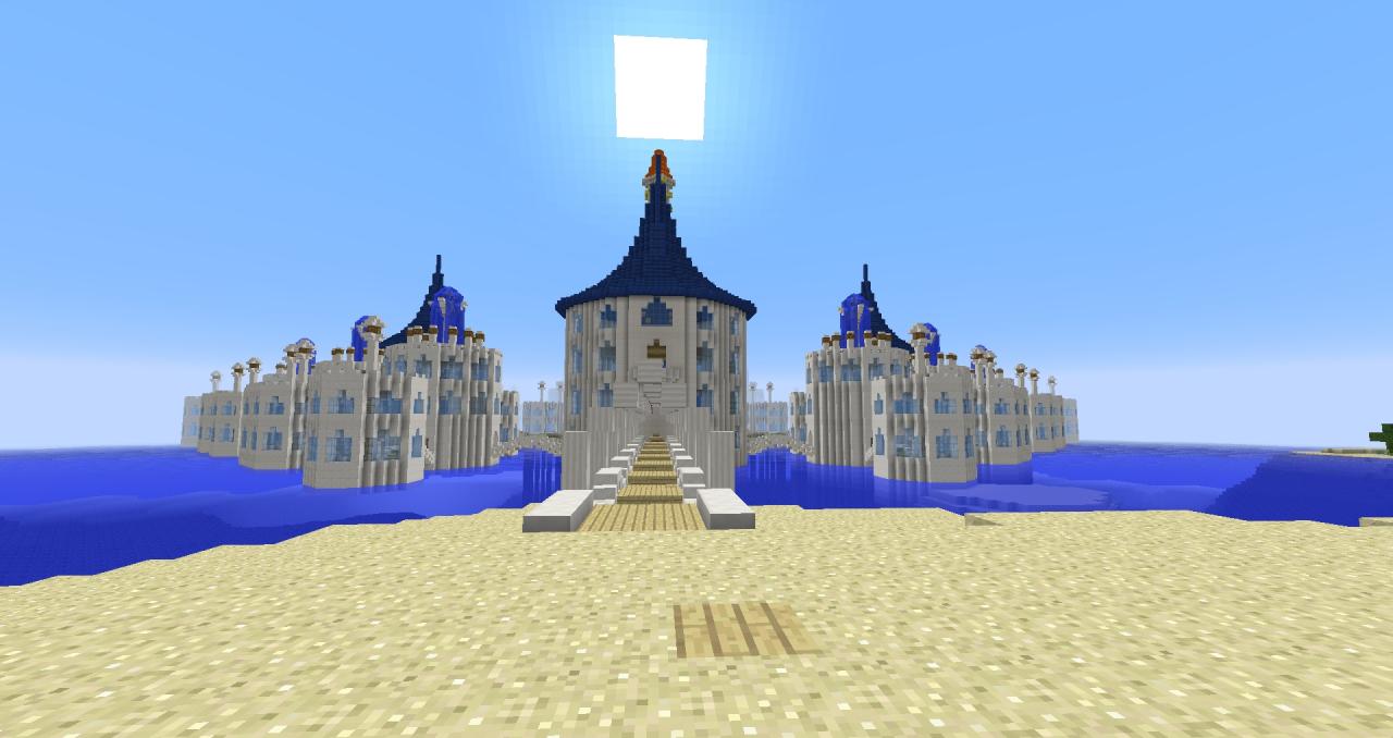 sea-elf city with temple Minecraft Map