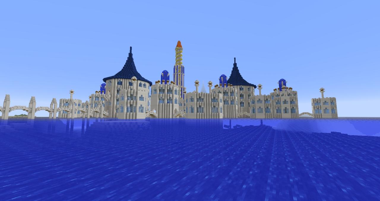 sea-elf city with temple Minecraft Map