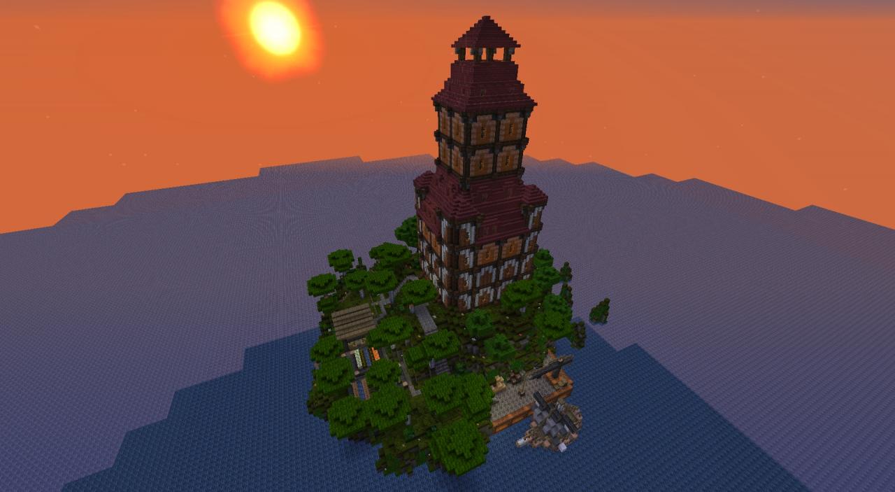 The Skyscraper of the lone island Minecraft Map