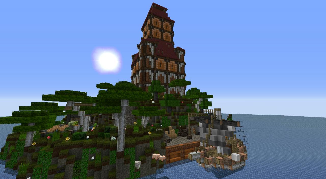 The Skyscraper of the lone island Minecraft Map