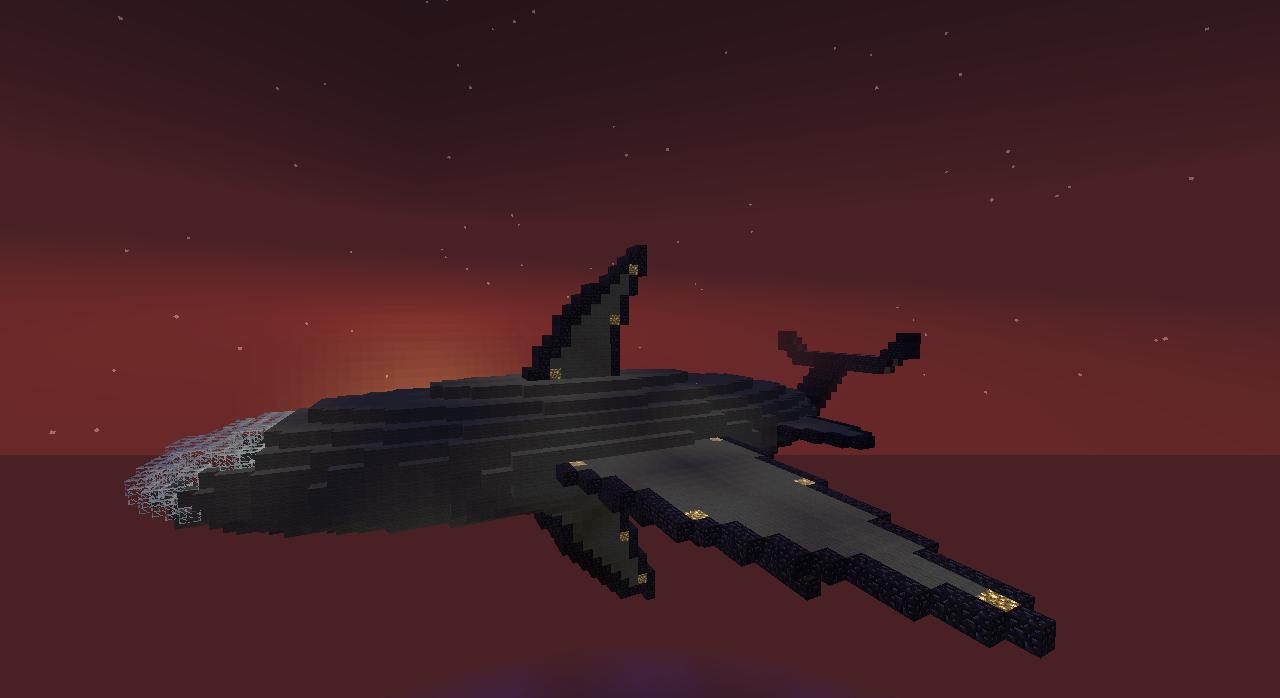Obsidian / Gray Wool Cruise Plane Minecraft Map