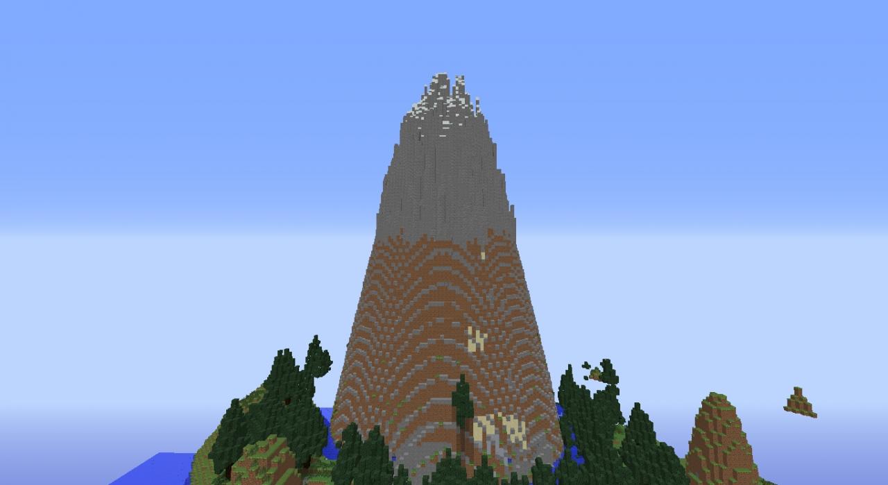 Large Island with surrounding hills Minecraft Map