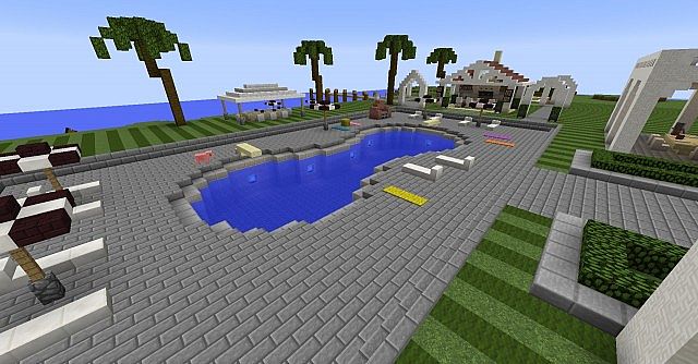 Private beach mansion Minecraft Map