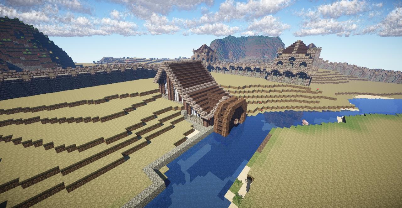 Medieval Water Mill Minecraft Map