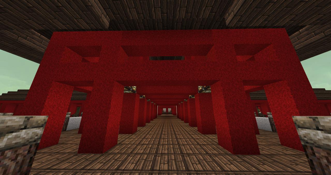 Giant Torii Gate and Japanese Temple Minecraft Map