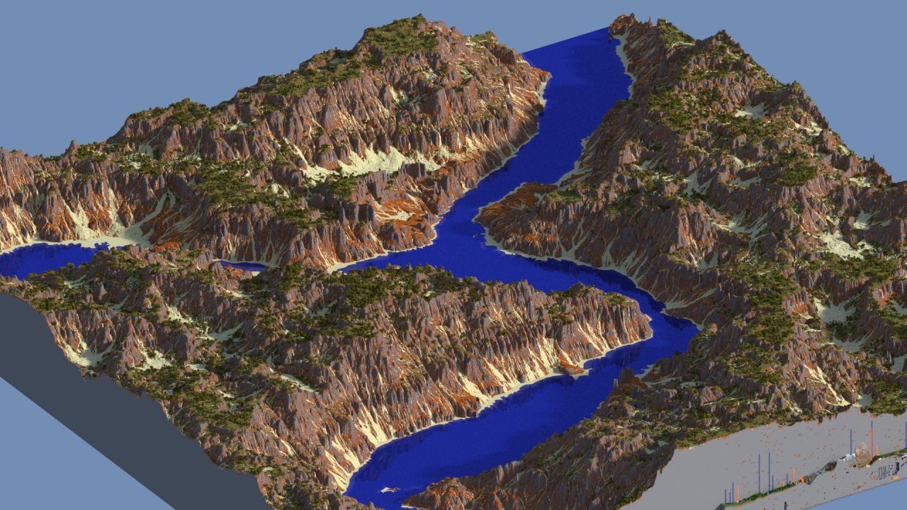 Canyon River - Custom Terrain Minecraft Map