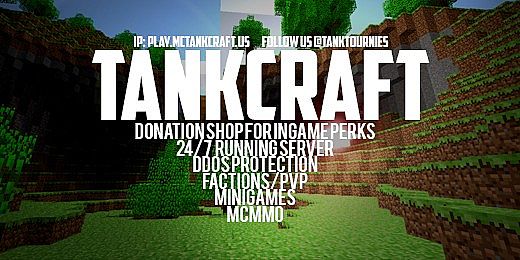 TankCraft | 24/7 | PVP/Faction Server | McMMO Minecraft Server