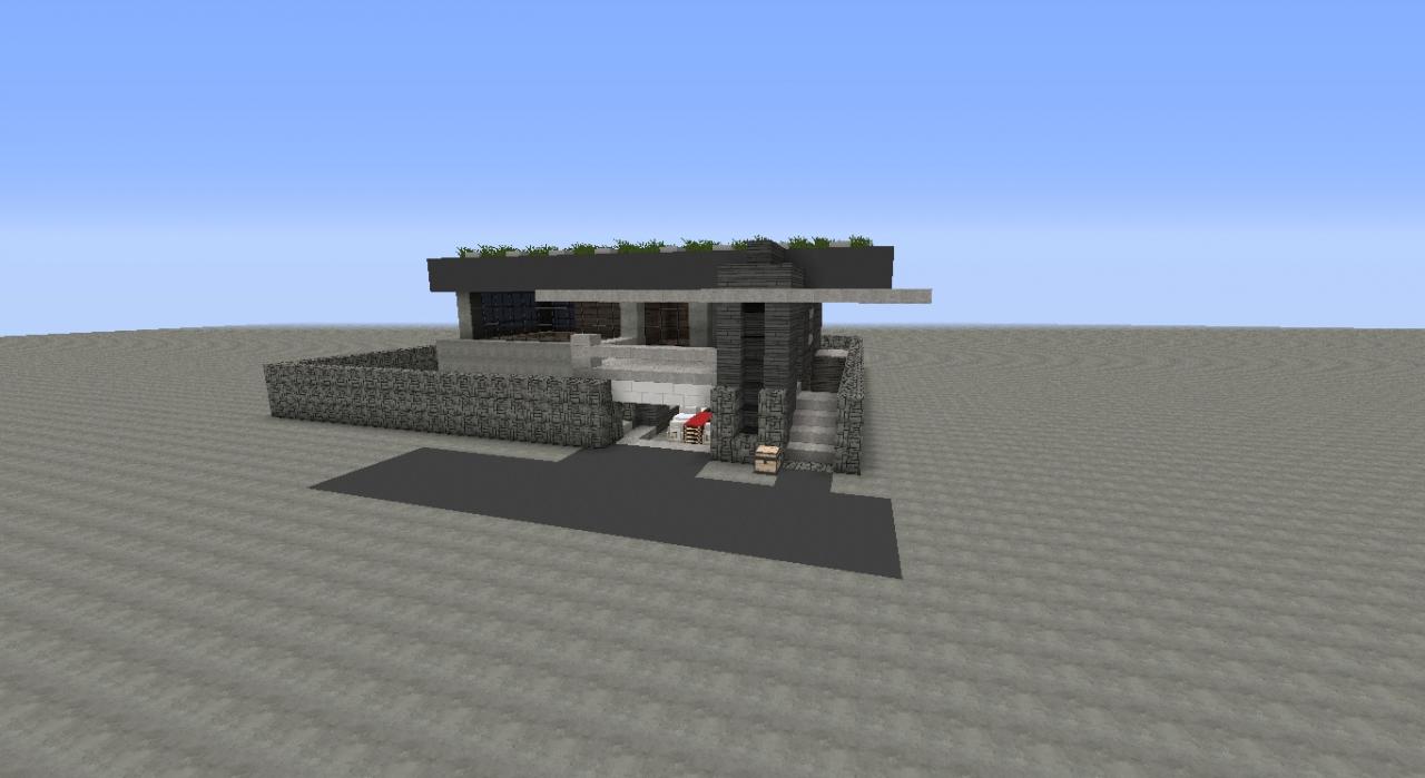 Modern House With working garage door Minecraft Map