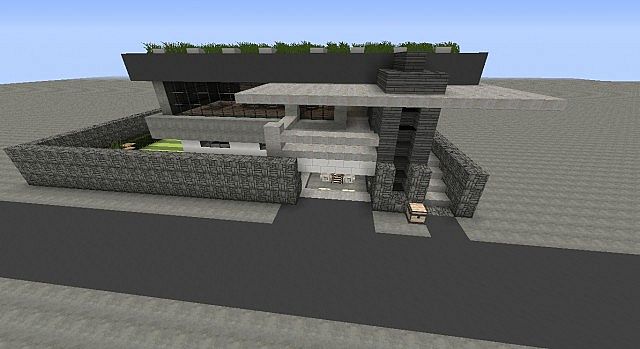 Modern House With working garage door Minecraft Map