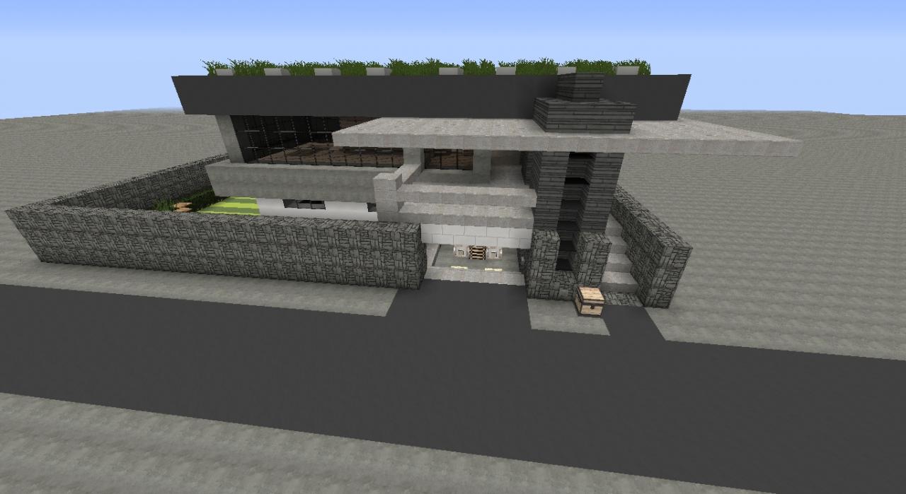 Modern House With working garage door Minecraft Map