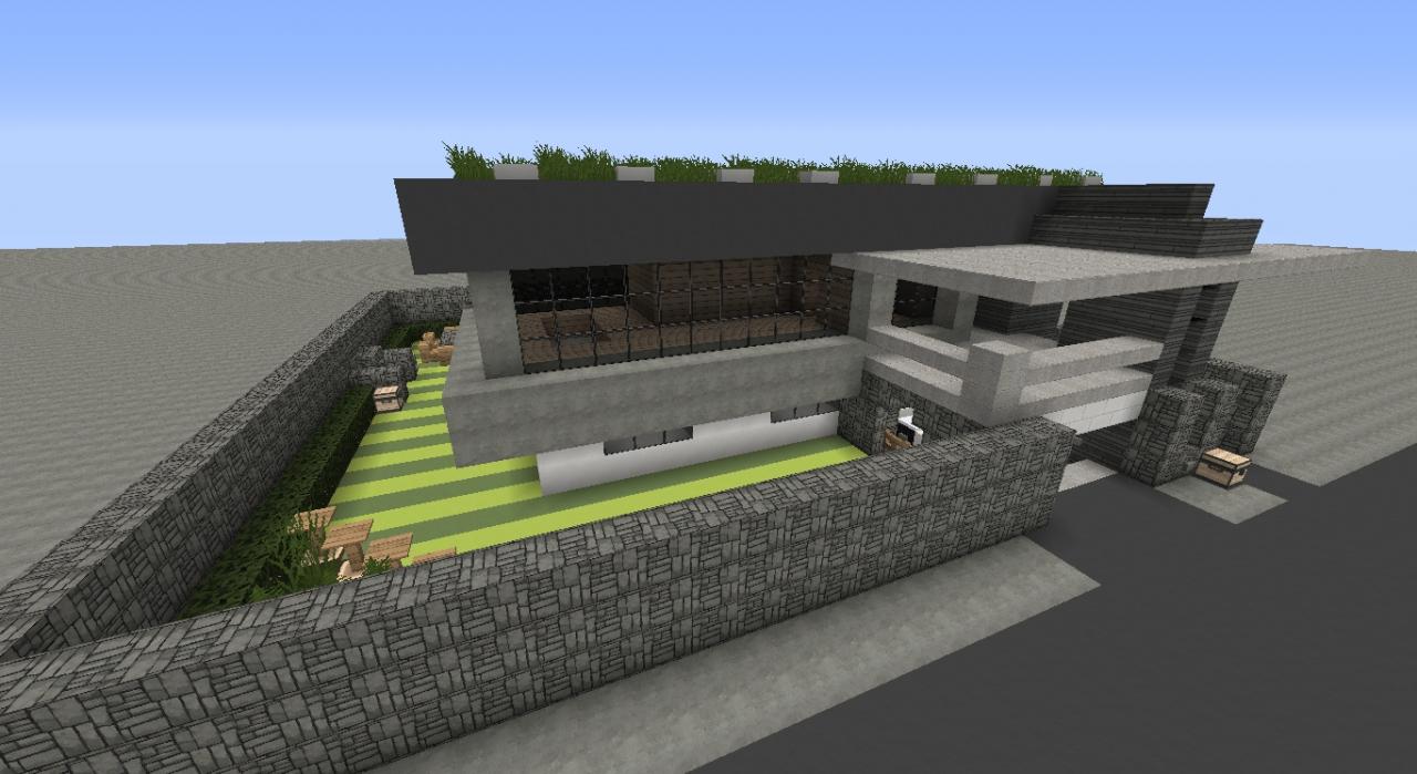 Modern House With working garage door Minecraft Map