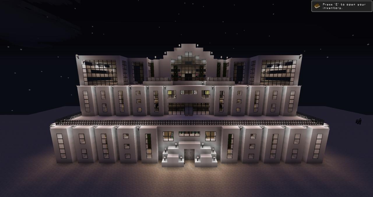 MODERN Huge Mansion and Underground Base Minecraft Map