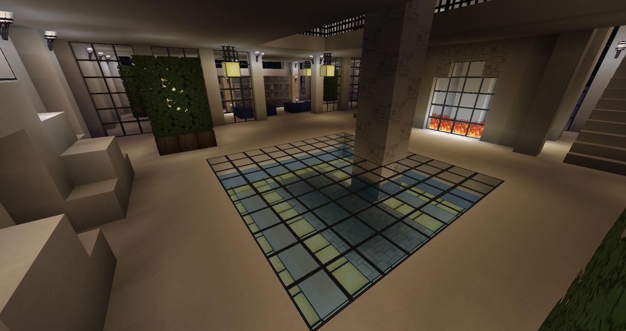 MODERN Huge Mansion and Underground Base Minecraft Map