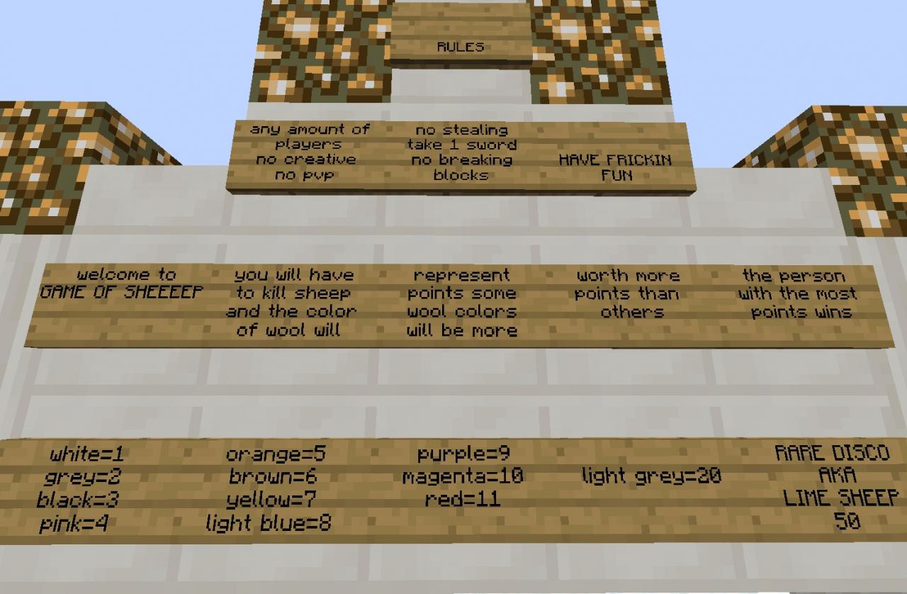 Game Of !!!Sheeeeeep!!! Minecraft Map