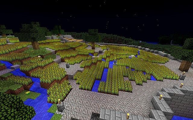 Farmhouse with fields Minecraft Map