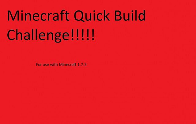 Minecraft Quick Build Challenge for use with multiplayer Minecraft Map