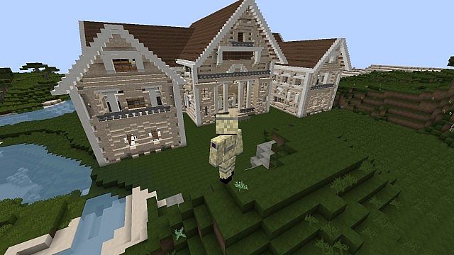 Majestic Sandstone-Themed Mansion + Download Minecraft Map