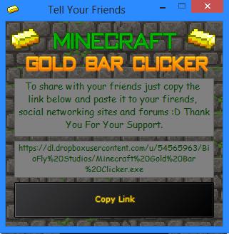 [Game] Minecraft Gold Bar Clicker [V1.1] [Now With Sounds] Minecraft Mod