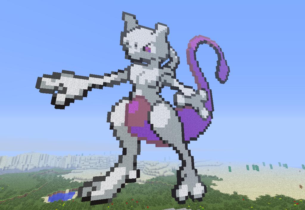 -=Mewtwo Pixel Art!=- Minecraft Map