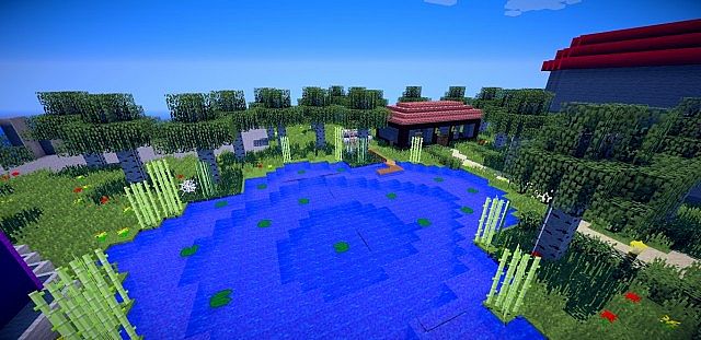 House with pond Minecraft Map