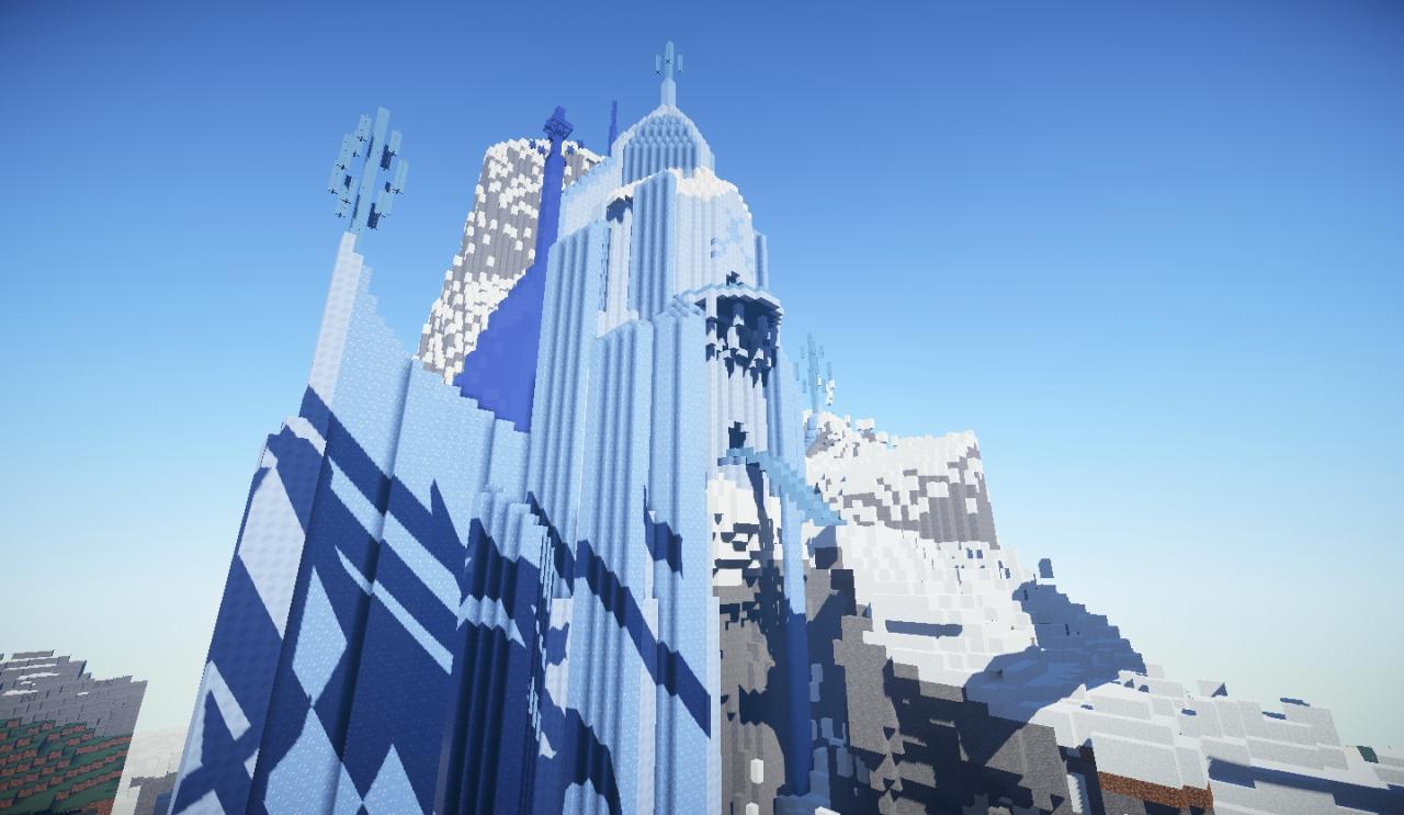 Elsa's Ice Castle + Arendelle Castle! Minecraft Map