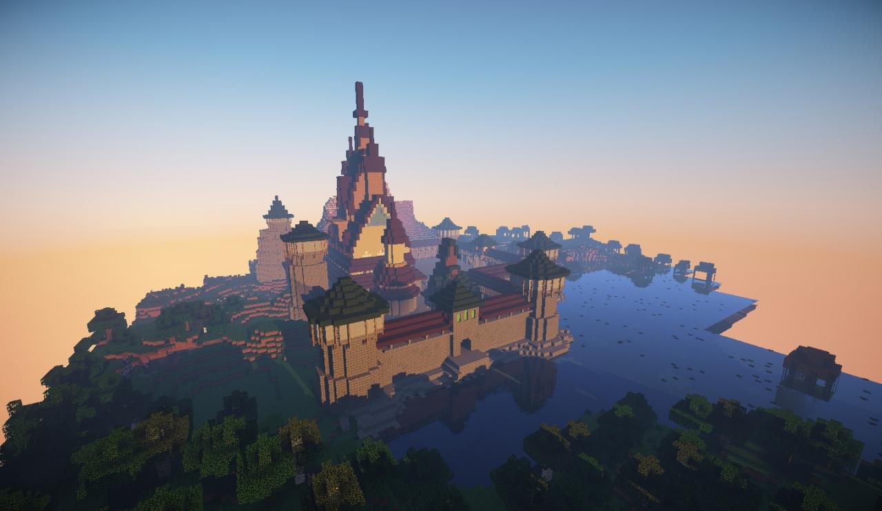 Elsa's Ice Castle + Arendelle Castle! Minecraft Map