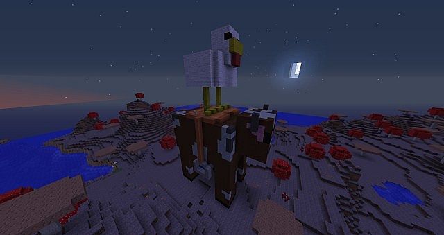 Chicken Riding Cow | Statue #2 Minecraft Map
